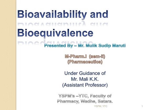 BIOAVAILABILITY AND BIOEQIVALENCE | PPTX | Pharmaceutical Industry ...