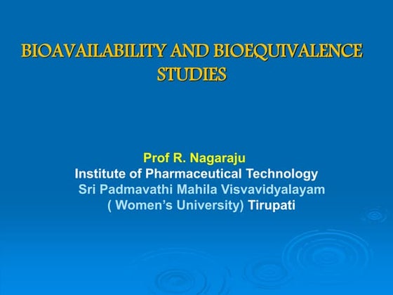 Bioavailability and Bioequivalence Studies | PPTX | Pharmaceutical ...