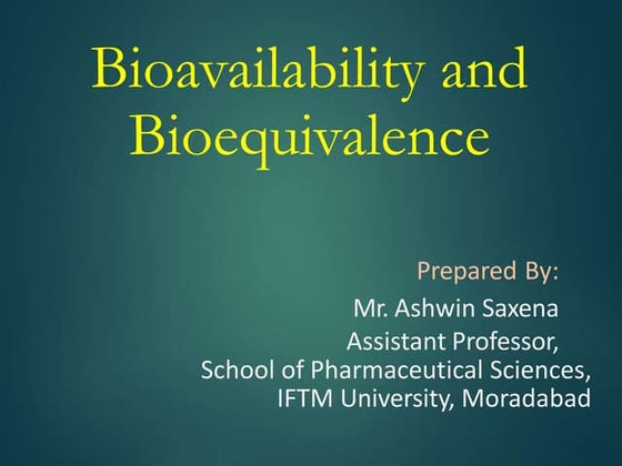 Measurement of bioavailability | PPT