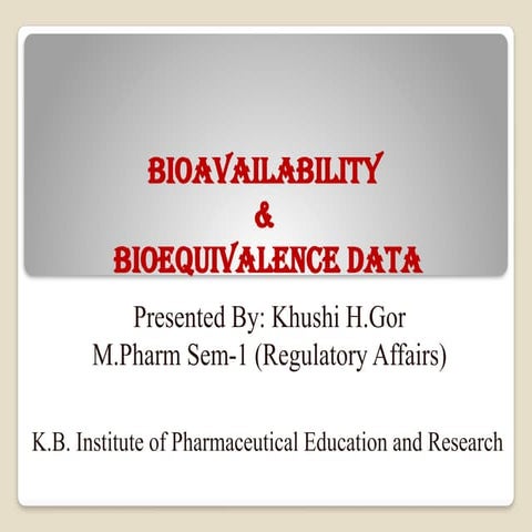 Bioavailability & Bioequivalence Studies.pptx