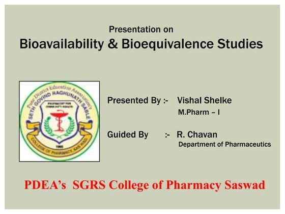 Bioavailability and bioequivalence | PPT