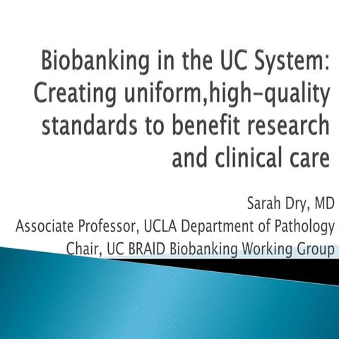 UC BRAID Biobanking | PDF