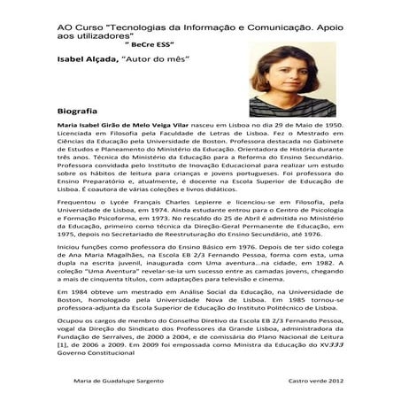 Biografia de Ana Maria Magalhães e Isabel Alçada | PPT