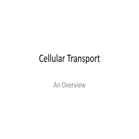Bio cellular transport | PPTX