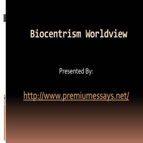 Biocentrism worldview | PPTX | Hinduism | Religion & Spirituality