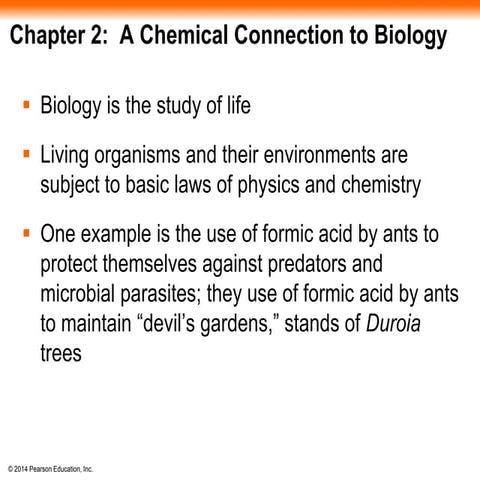 Bio chapter 2: A Chemical Connection to Biology | PPTX