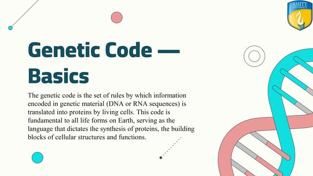 Genetic code ppt | PPTX