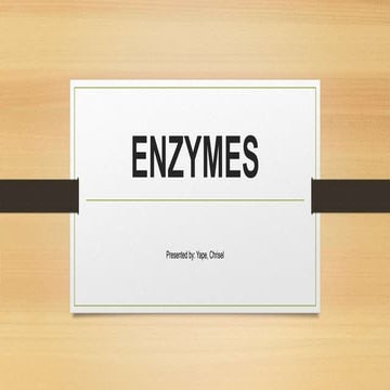 Biochemistry Enzymes Short Presentations | PPTX