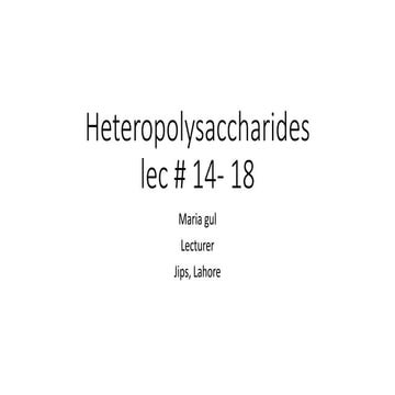 Biochem carbohydrates lec 14 18 | PPTX