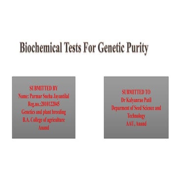 Biochemical Test For Genetic Purity Pptx