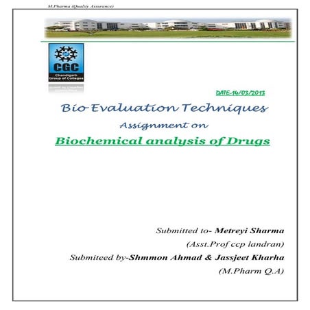 Biochemical analysis techniques | PDF