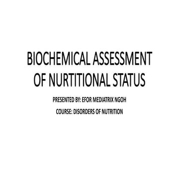 Comprehensive Biochemical Assessment and Nutritional Support in ...