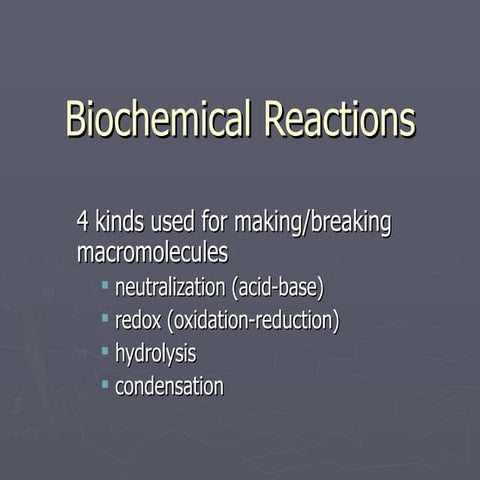 Biochemical reactions | PPT