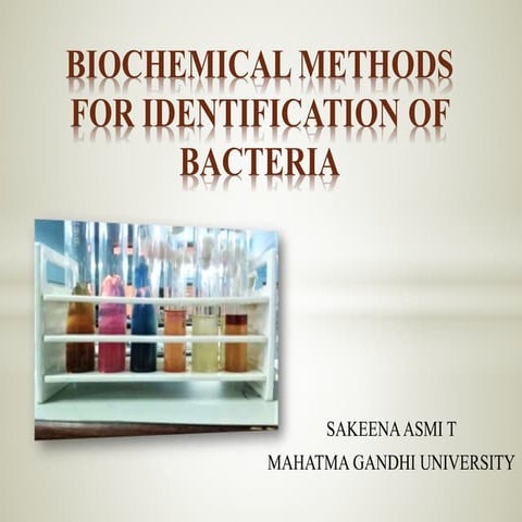 Biochemical test of bacteria | PPT