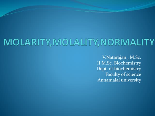 Molarity | PPTX