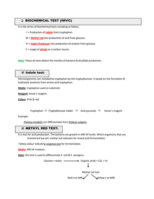 BIOCHEMICAL TEST IN MICROBIOLOGY | PPTX
