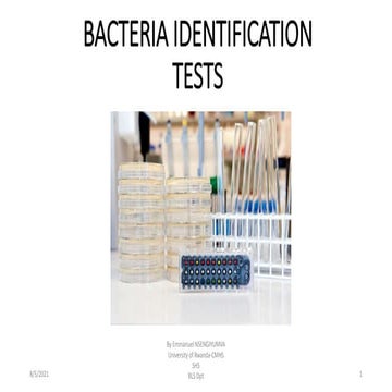 BACTERIA IDENTIFICATION TESTS | PPTX