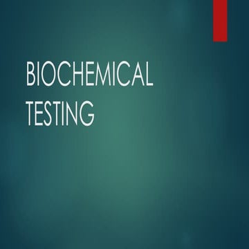 Biochemical Tests for Microbial Identification 2 | PPT