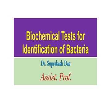 Biochemical tests for bacterial identification | PPTX