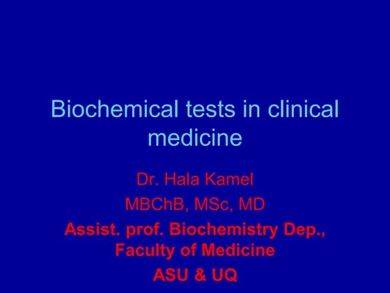 Introduction to clinical chemistry | PPT