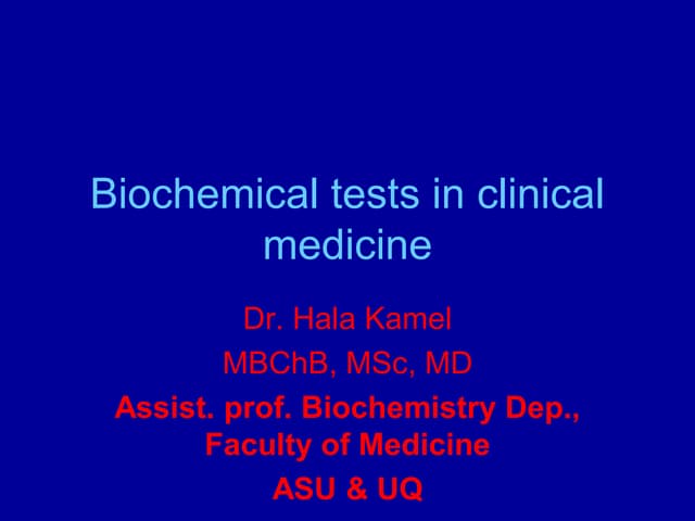 Introduction to clinical chemistry | PPTX