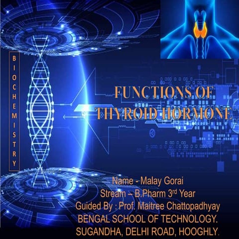 Functions Of Thyroid Hormone | PPTX | Thyroid Disorders | Endocrine and Metabolic Diseases
