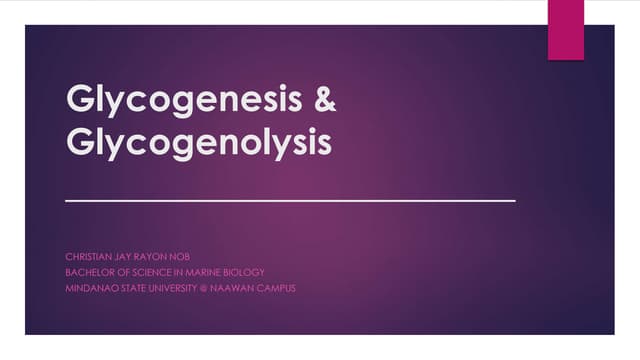 GLYCOGENESIS | PPTX