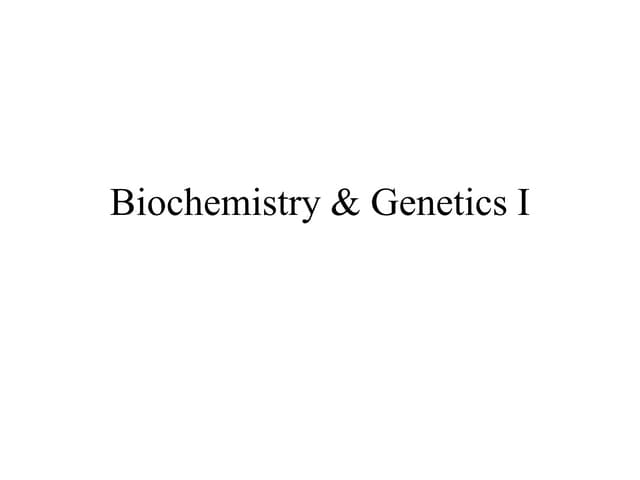 Foundations of biochemistry | PPT