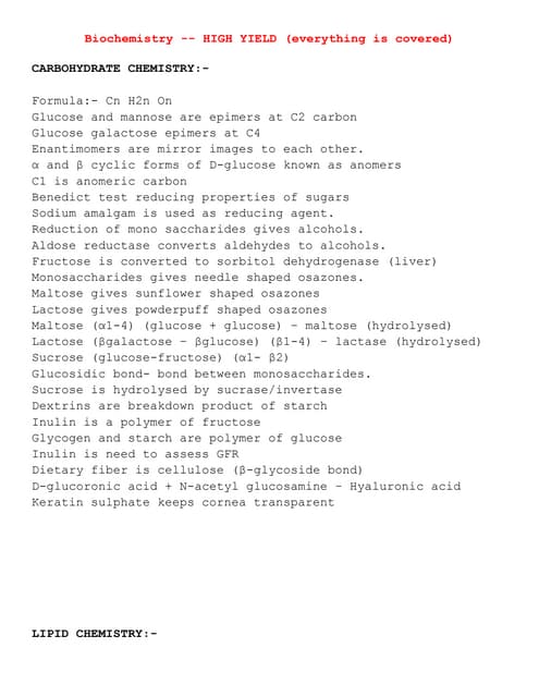 Biochemistry high yield part 1 | PDF | Chemistry | Science