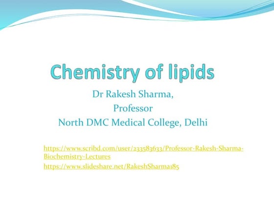 Lipids Biochemistry .................... | PPTX