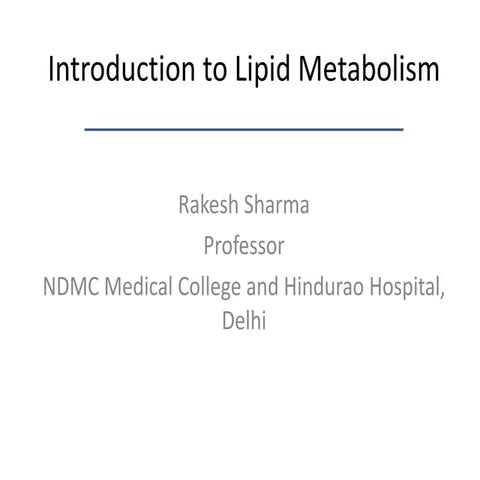 Biochemistry lecture 17 introduction to lipid metabolism with clinical ...