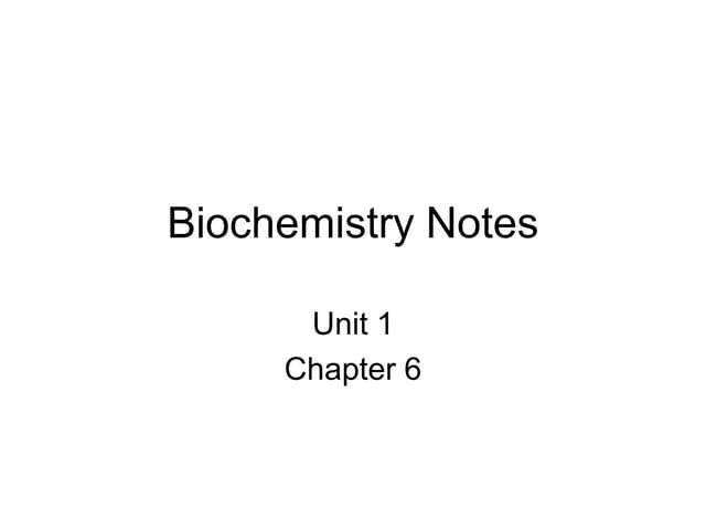 Introduction to biochemistry | PPT