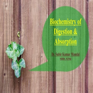 Biochemistry of Digestion & Absorption | PPTX