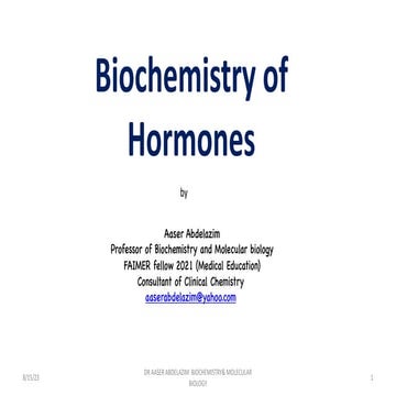 Biochemistry of hormones | PDF