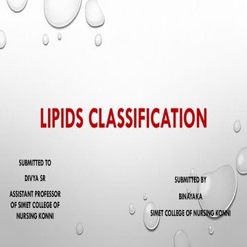 biochemistry ppt.pdf classification of lipids | PDF
