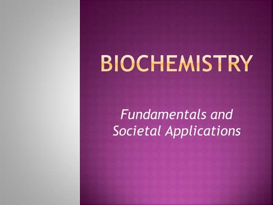 Introduction to biochemistry | PPT