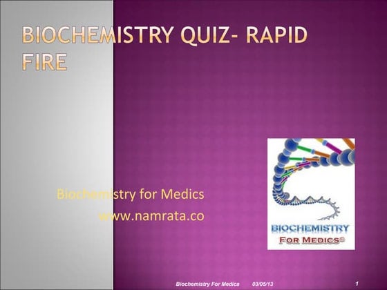 Chapter 1 - Introduction to Biochemistry (slideshare) | PPT ...