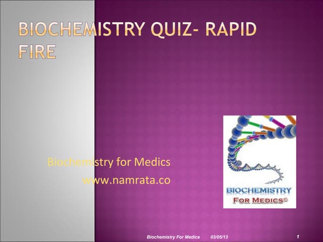 Chapter 1 - Introduction to Biochemistry (slideshare) | PPT