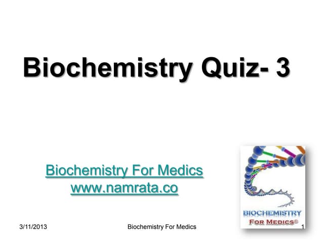 Chapter 1 - Introduction to Biochemistry (slideshare) | PPT