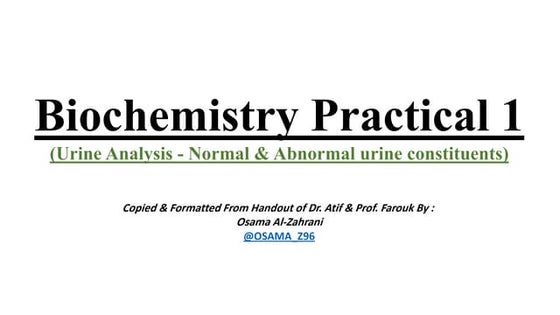 Abnormal constituents of human urine | PPT