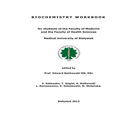 Biochemistry workbook | PDF