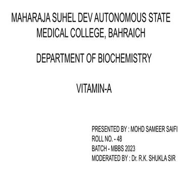 BIOCHEM MOHD SAMEER MSDASMC BAHRAICH BIOCHEMISTRY PPT | PDF