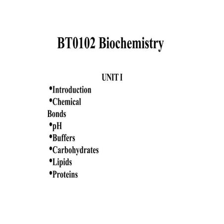 Introduction to Biochemistry - biomolecules, chemical bonds,Henderson ...