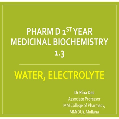 water and electrolytes | PDF