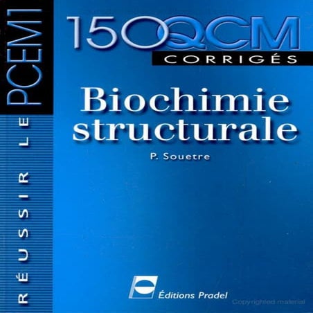 Biochimie structurale 150 qcm | PDF