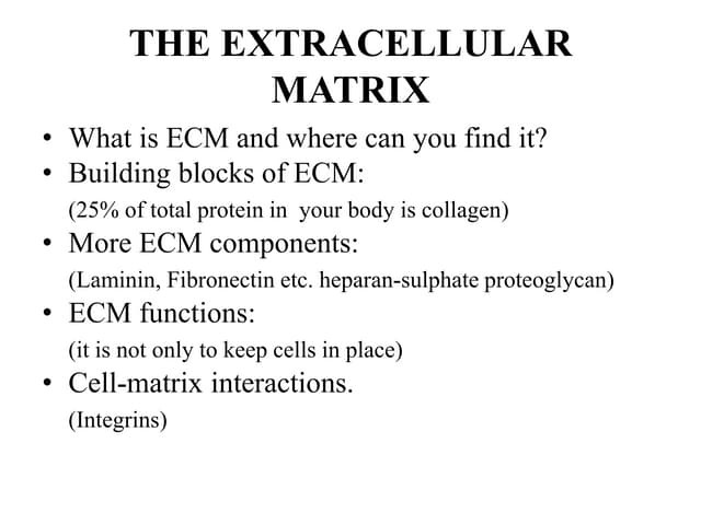 EXTRACELLULAR MATRIX AND ITS COMPONENTS | PPTX