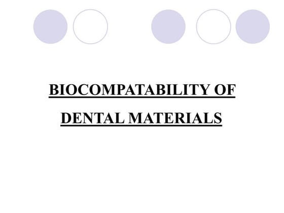 Biocompatibility of dental materials | PDF