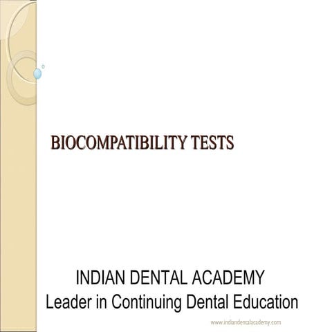 Bio compatibility / dental courses | PPT