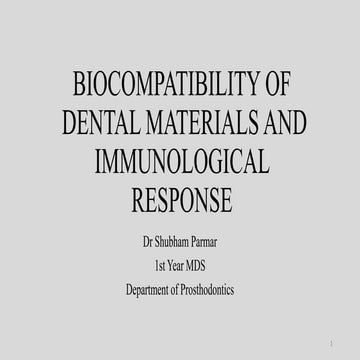 Biocompatibility of Dental Materials and Immunological Response | PPTX