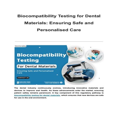 Biocompatibility Testing for Dental Materials_ Ensuring Safe and ...